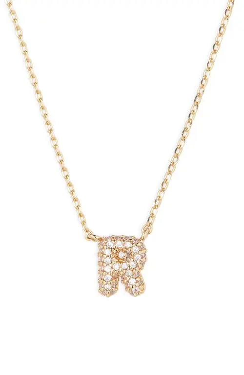 Bp. Pavé Crystal Initial Pendant Necklace - R- 14k Gold Dipped
