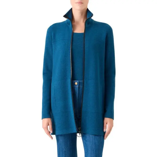 Akris Stretch Virgin Wool Sweater Jacket
