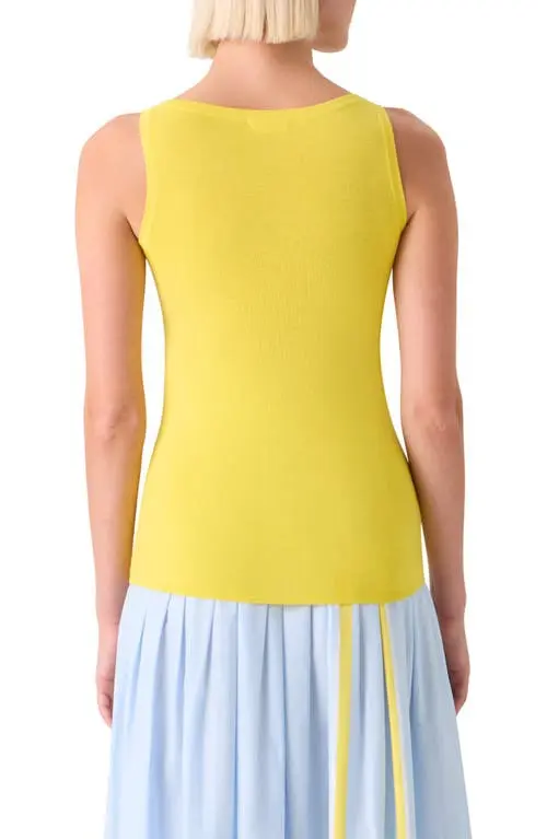 Akris Fitted Virgin Wool Sweater Tank - Lemon Zing