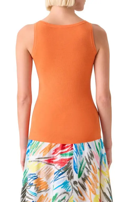 Akris Fitted Virgin Wool Sweater Tank - Orange