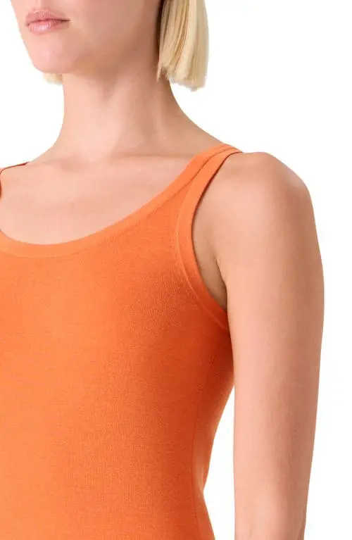 Akris Fitted Virgin Wool Sweater Tank - Orange