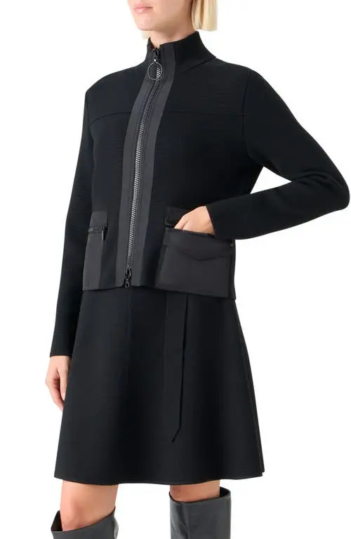 Akris Mixed Media Crop Jacket
