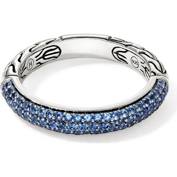 John Hardy Essential Pavé Band Ring - Silver/blue
