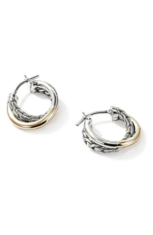 John Hardy Jh Essentials Crossover Hoop Earrings - Silver/gold