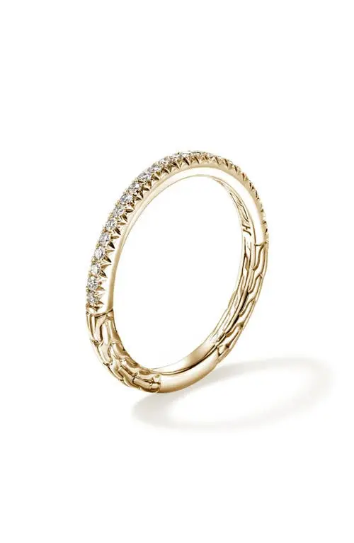 John Hardy Essential Pavé Diamond Band Ring In 14k