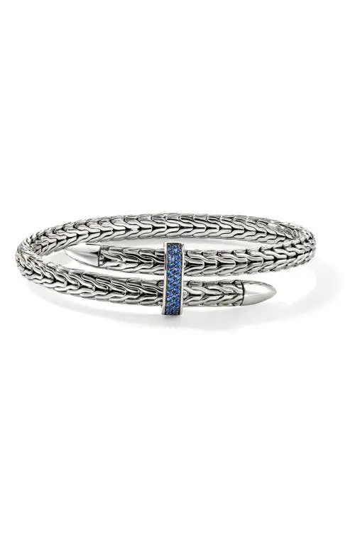 John Hardy Spear Flex Cuff With Gemstones - Silver/blue
