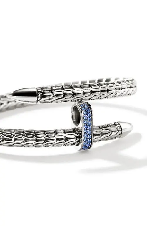 John Hardy Spear Flex Cuff With Gemstones - Silver/blue