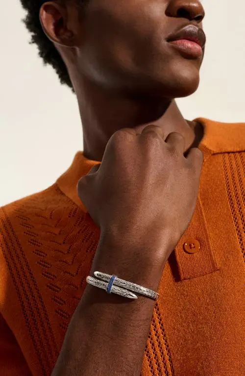 John Hardy Spear Flex Cuff With Gemstones - Silver/blue