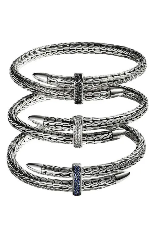 John Hardy Spear Flex Cuff With Gemstones - Silver/blue