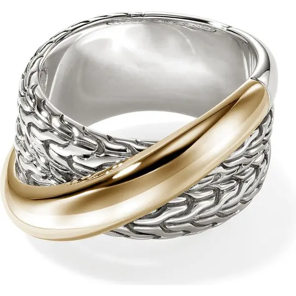 John Hardy Essentials Crossover Ring - Silver/gold