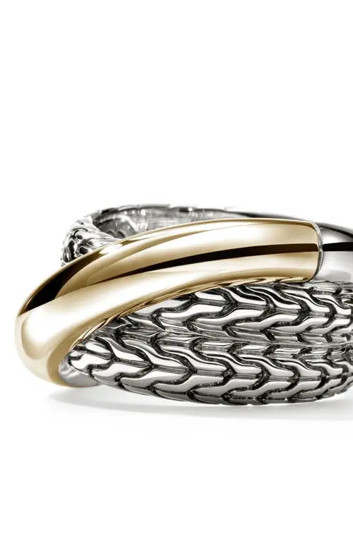 John Hardy Essentials Crossover Ring - Silver/gold