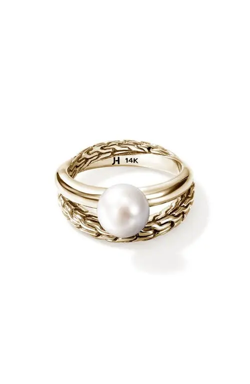 John Hardy Jh Essential Pearl Ring - 14k Gold/pearl