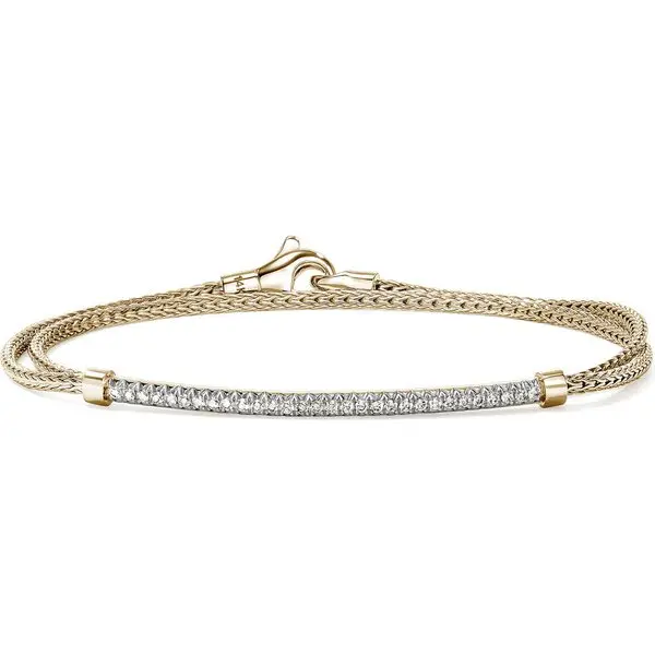 John Hardy Jh Essential Pavé Wrap Bracelet - 14k Gold