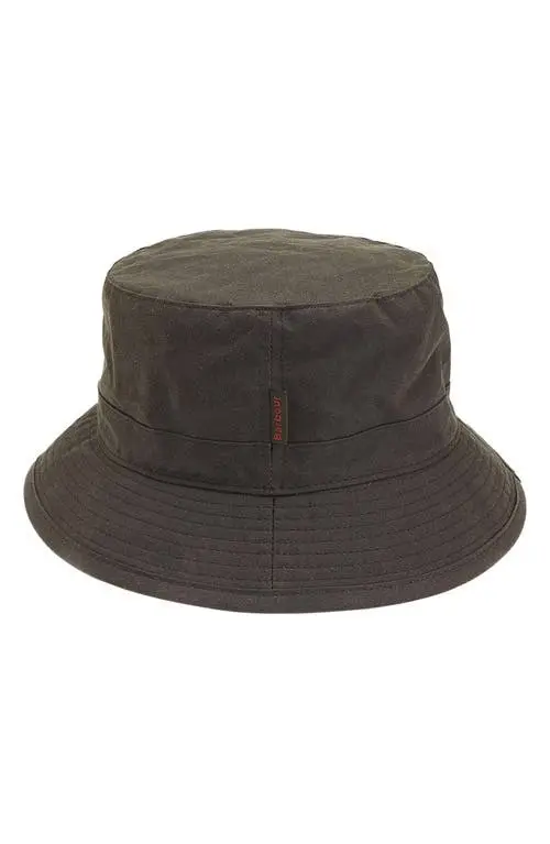 Barbour Waxed Cotton Bucket Hat - Olive