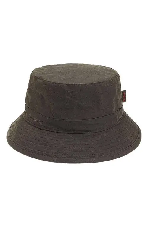 Barbour Waxed Cotton Bucket Hat - Olive