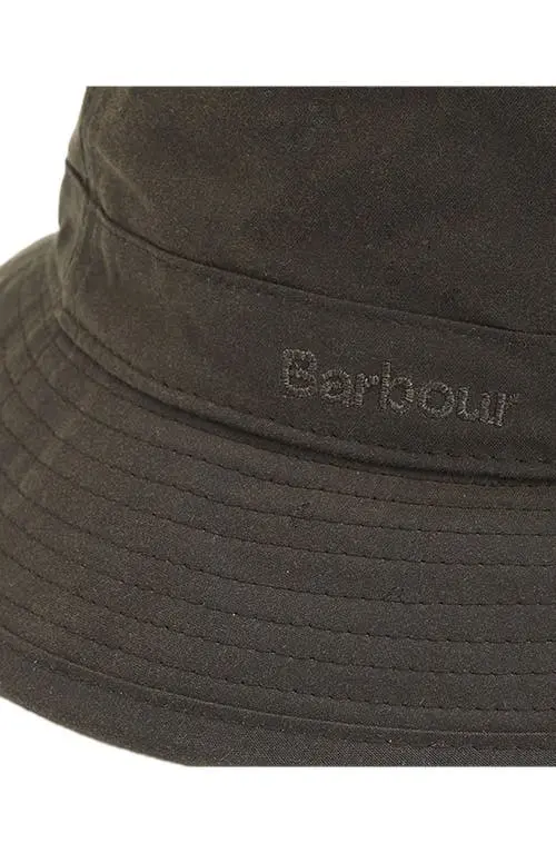 Barbour Waxed Cotton Bucket Hat - Olive