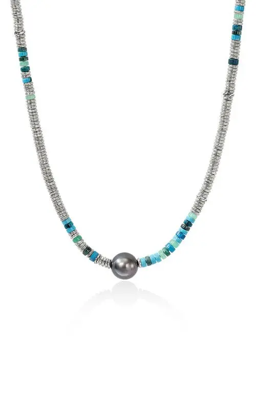 John Hardy Heishi Pearl & Bead Necklace - Silver/turquoise