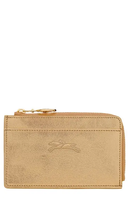 Longchamp Le Pliage Xtra Leather Card Case - Gold