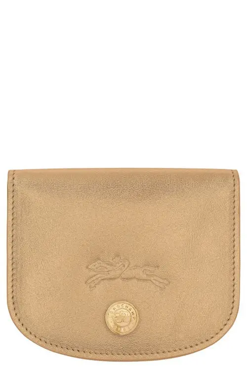 Longchamp Le Pliage Xtra Leather Flap Card Case - Gold