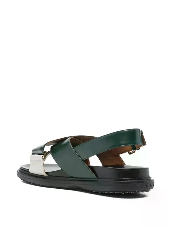 Marni Criss-cross Buckle Sandals - Green