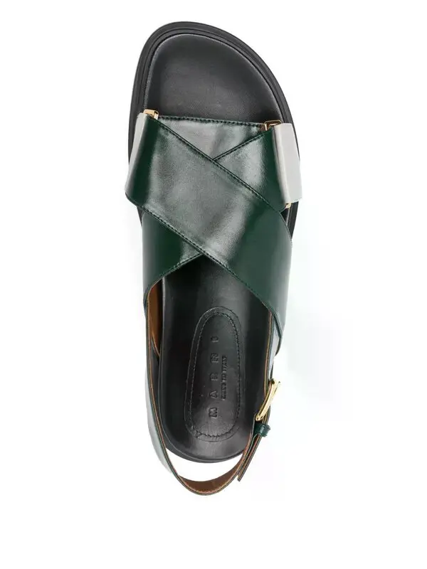 Marni Criss-cross Buckle Sandals - Green