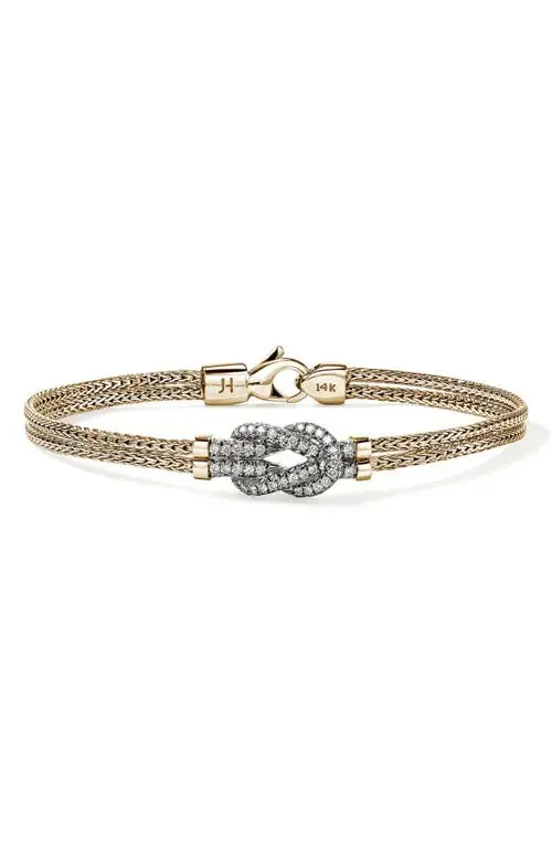 John Hardy Love Knot Diamond Bracelet - 14k Yellow Gold