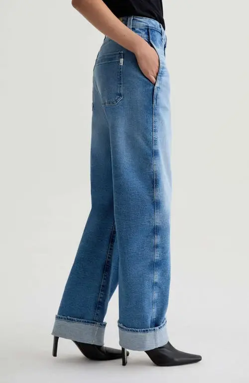 Ag Mercer Cuffed High-waist Barrel Jeans