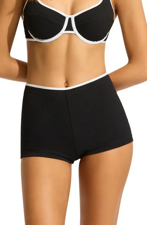 Seafolly Boyleg Swim Shorts - Black
