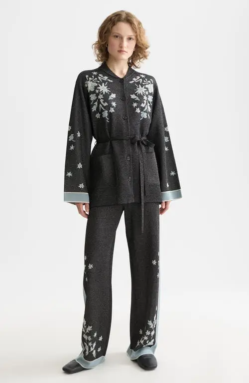 Scotch & Soda Metallic Belted Jacquard Jacket