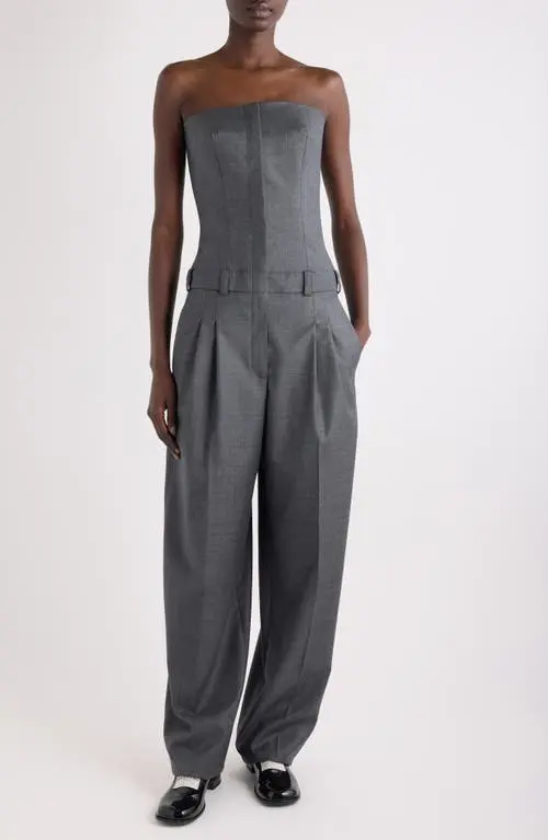 Givenchy Tailored Wool Bustier Jumpsuit - 067-grey Mix