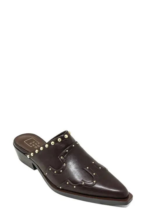 SHU SHOP Thalia Studded Mule - Brown