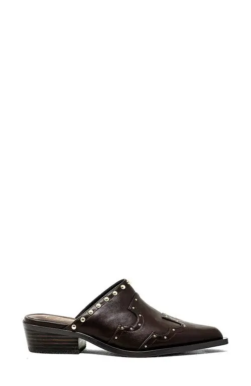 SHU SHOP Thalia Studded Mule - Brown