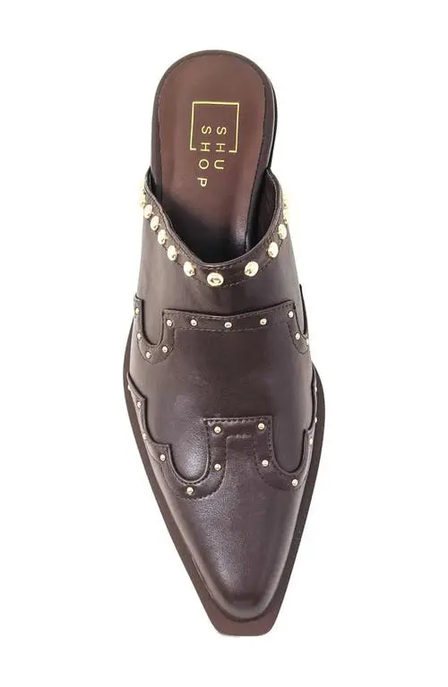 SHU SHOP Thalia Studded Mule - Brown