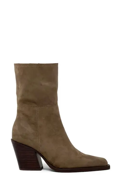 SHU SHOP Venice Block Heel Bootie - Taupe Suede