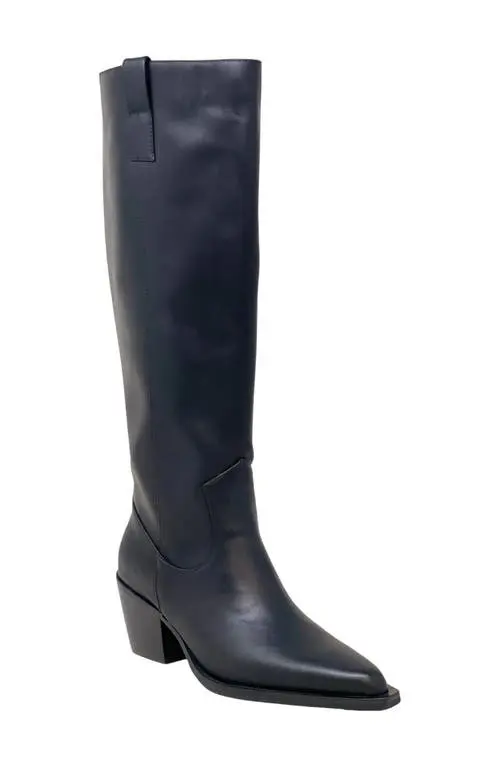 SHU SHOP Vienna Knee High Western Boots - Black