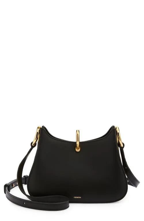 Rabanne Small Ring Leather Shoulder Bag - Black
