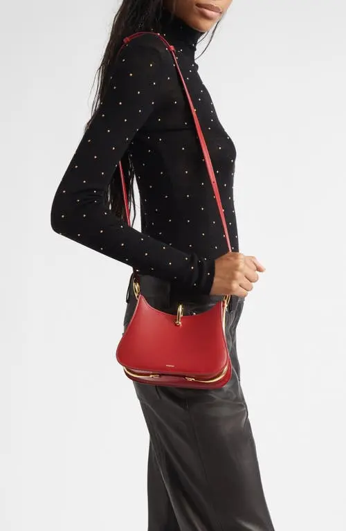 Rabanne Small Ring Leather Shoulder Bag - Red
