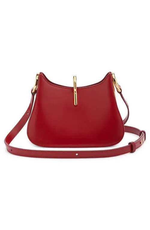 Rabanne Small Ring Leather Shoulder Bag - Red