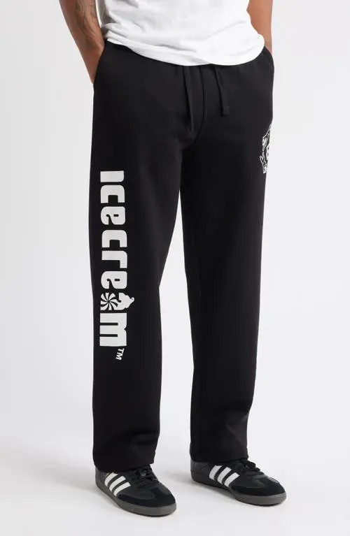 ICECREAM Vertical Logo Cotton French Terry Graphic Sweatpants