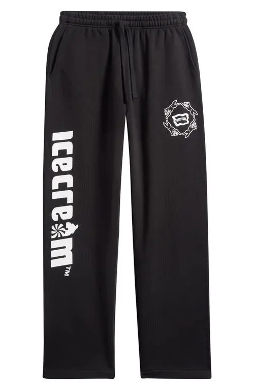 ICECREAM Vertical Logo Cotton French Terry Graphic Sweatpants
