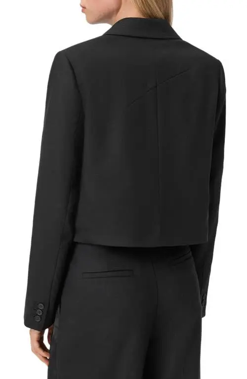 ALLSAINTS Noa Wool Blend Crop Tuxedo Blazer