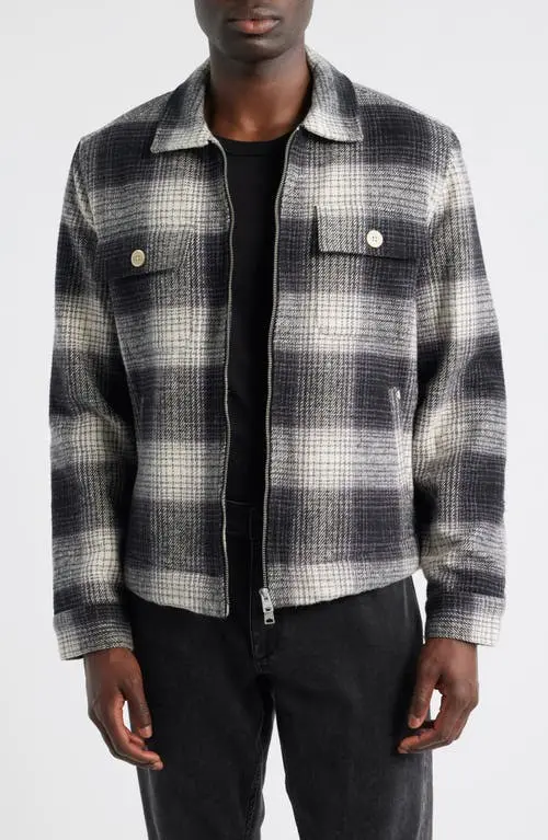 ALLSAINTS Matheson Check Organic Cotton Jacket - Black/off White