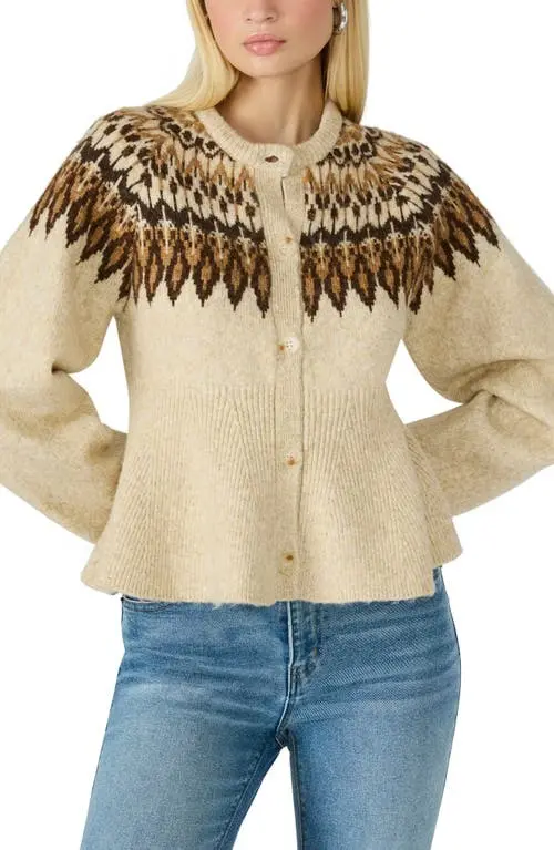 Steve Madden Fair Isle Peplum Cardigan