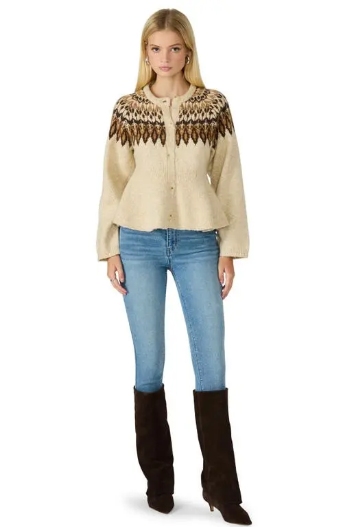 Steve Madden Fair Isle Peplum Cardigan