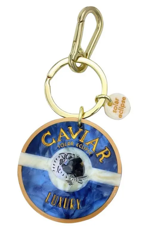 SOLAR ECLIPSE Hand Painted Caviar Charm - Blue