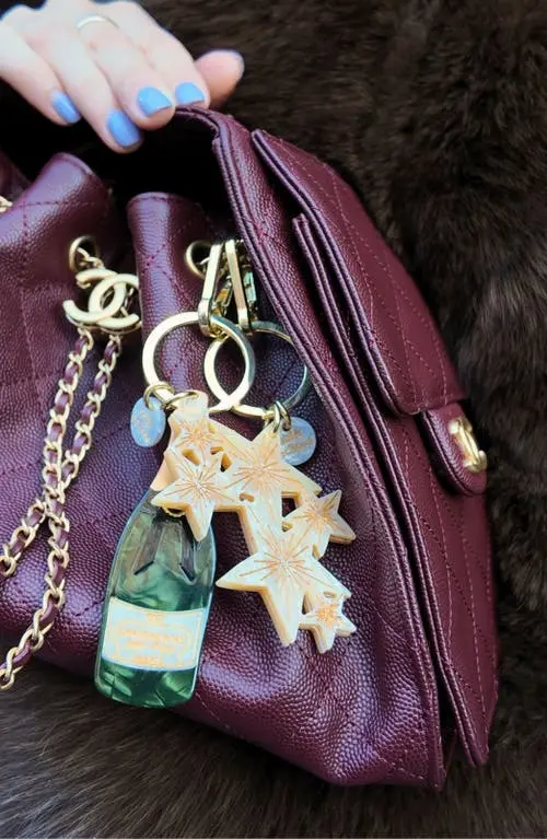 SOLAR ECLIPSE Hand-painted Celestial Stars Key Chain Bag Charm