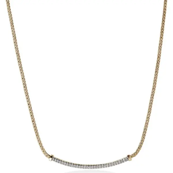 John Hardy Jh Essentials Pavé Diamond Necklace - Gold