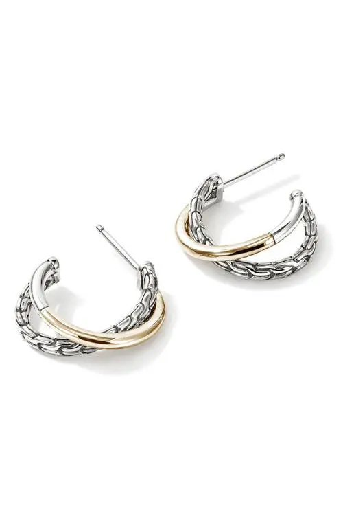 John Hardy Jh Essentials Crossover Earrings - Silver/gold