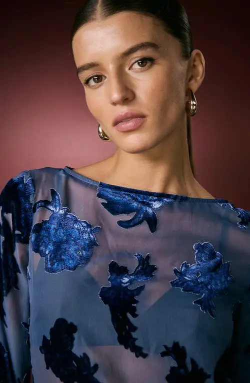 NEXT Flocked Mesh Top - Blue