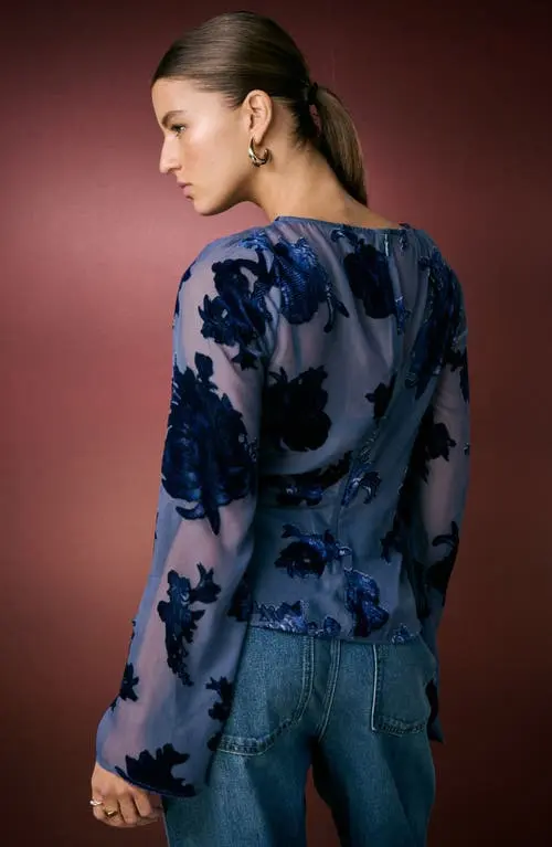 NEXT Flocked Mesh Top - Blue